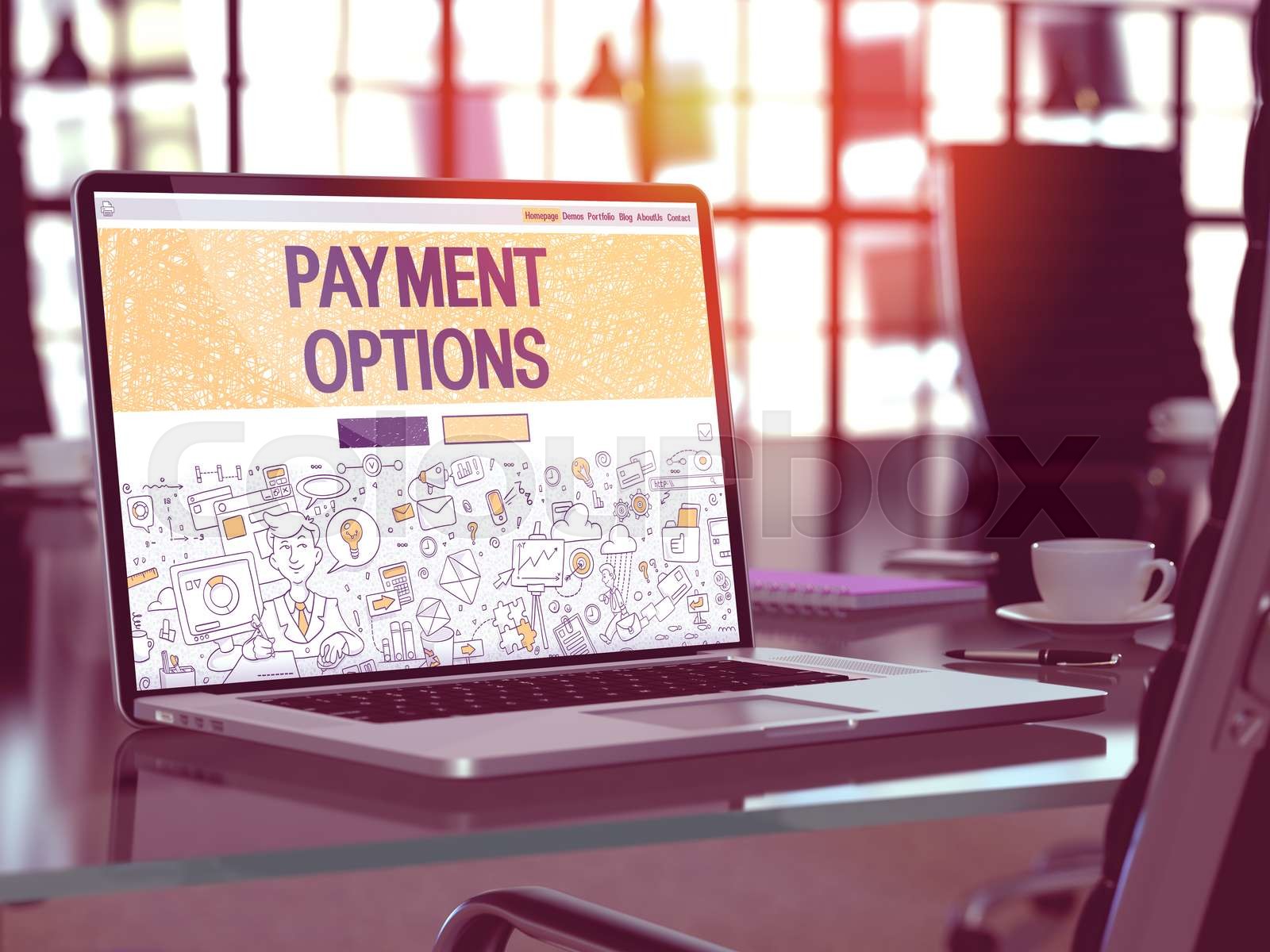 Payment Options Concept on Laptop Screen. | Stock image | Colourbox