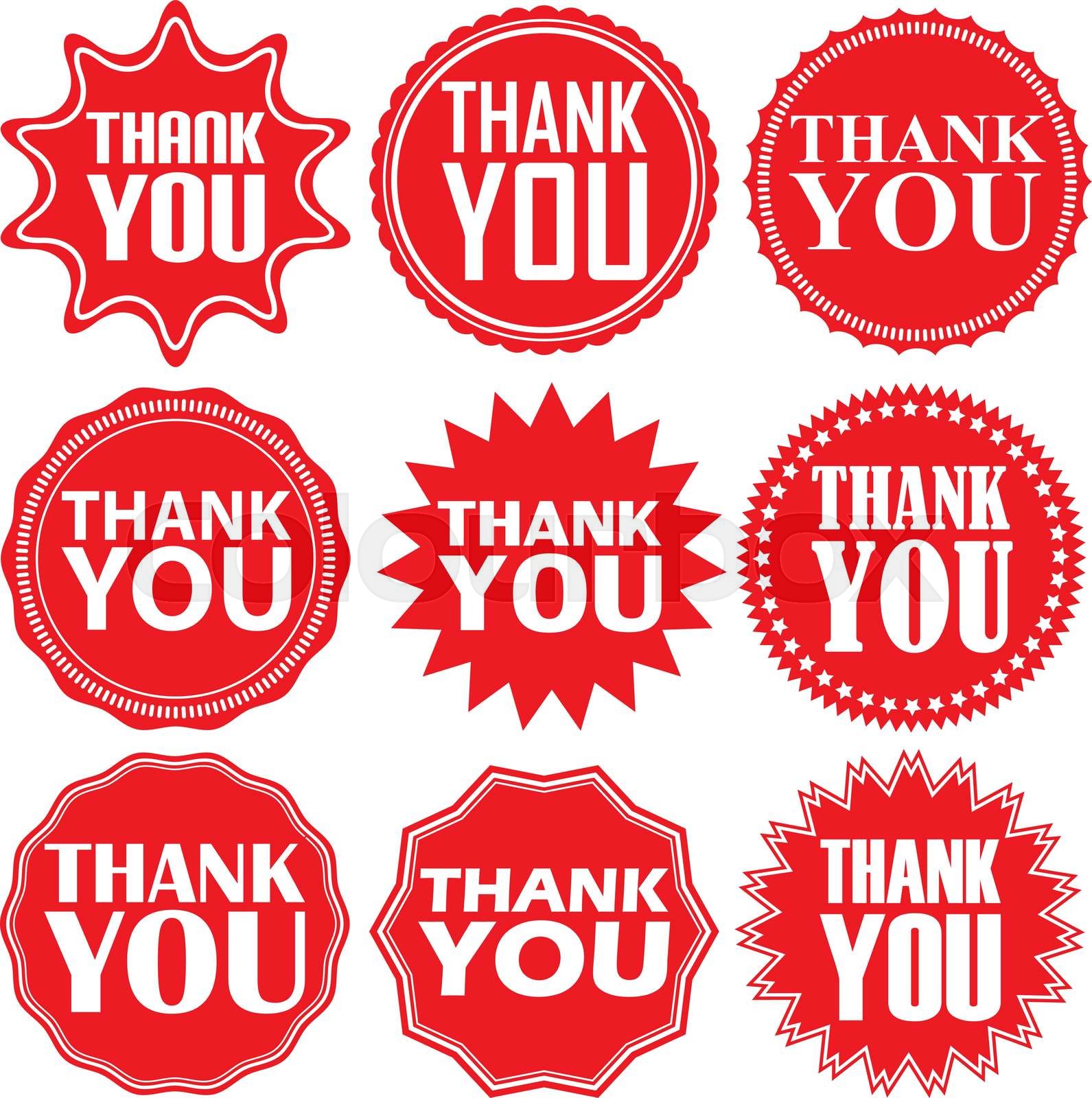 Thank you red label. Thank you red sign. Thank you red banner. Vector ...