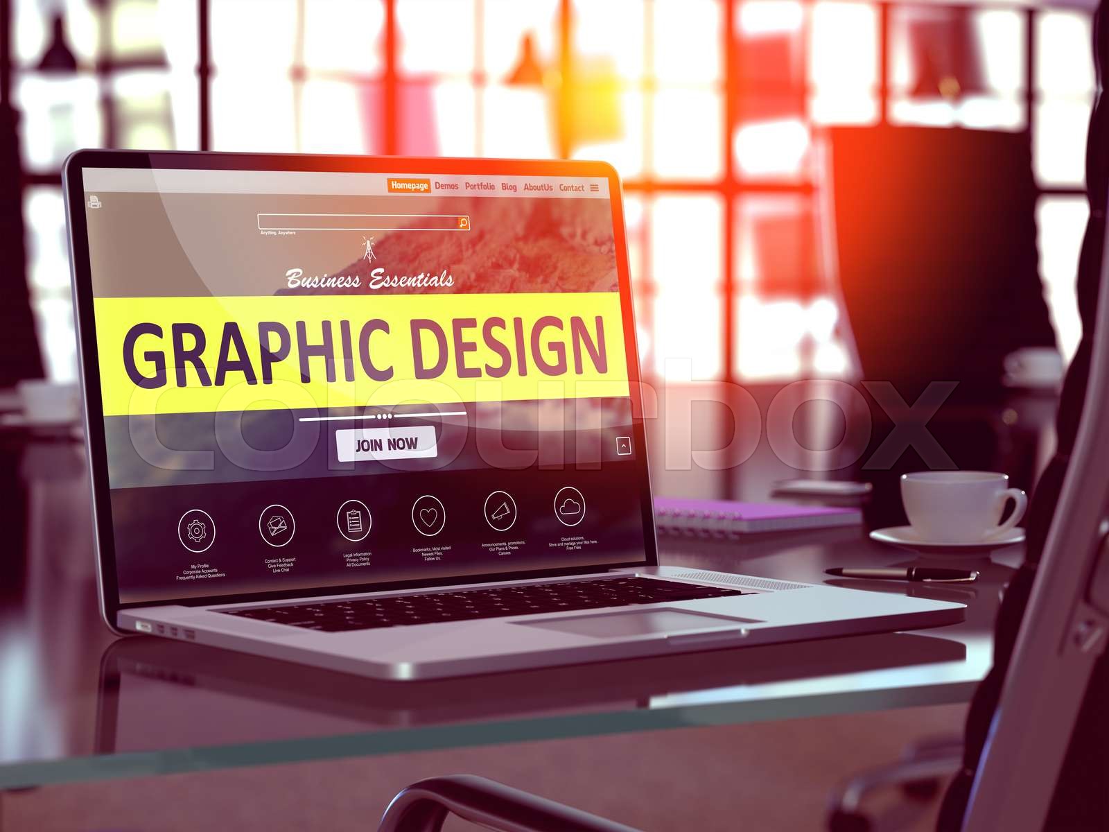 Graphic Design Concept on Laptop Screen. | Stock image | Colourbox