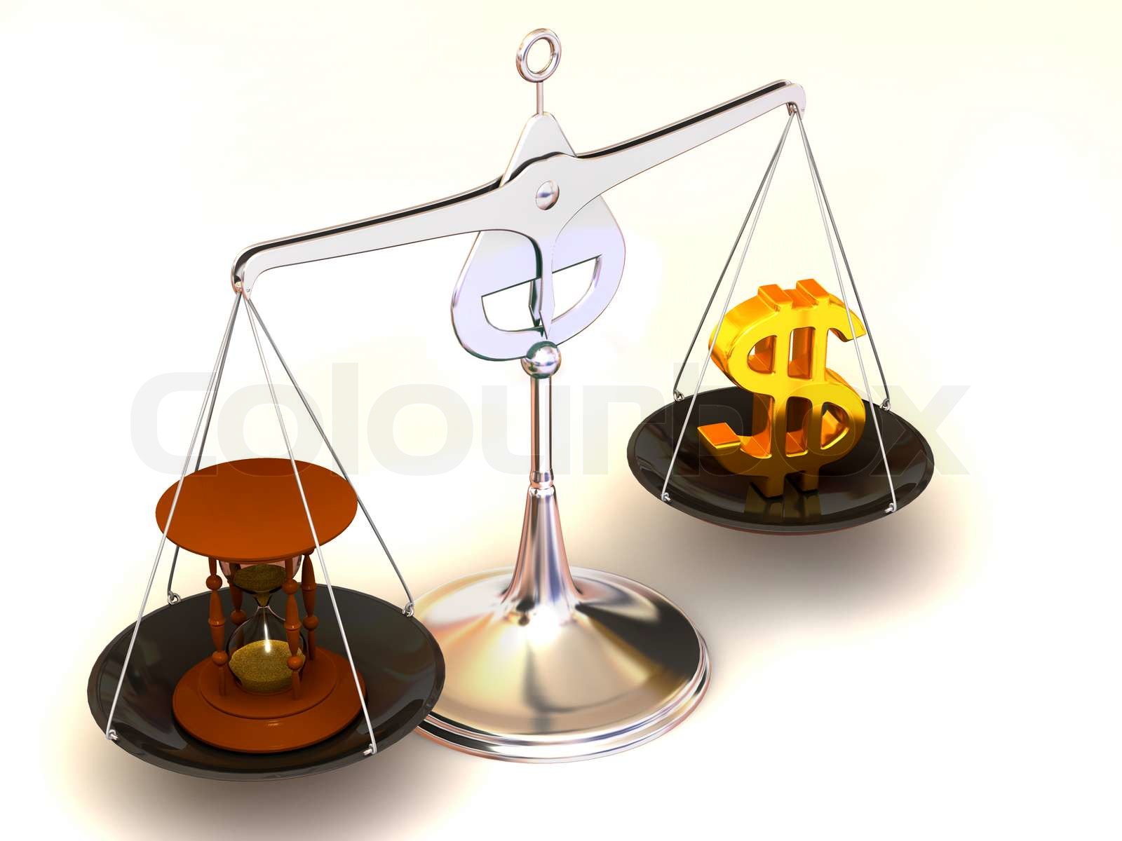 Gleichgewicht von Zeit und Geld. | Stock Bild | Colourbox