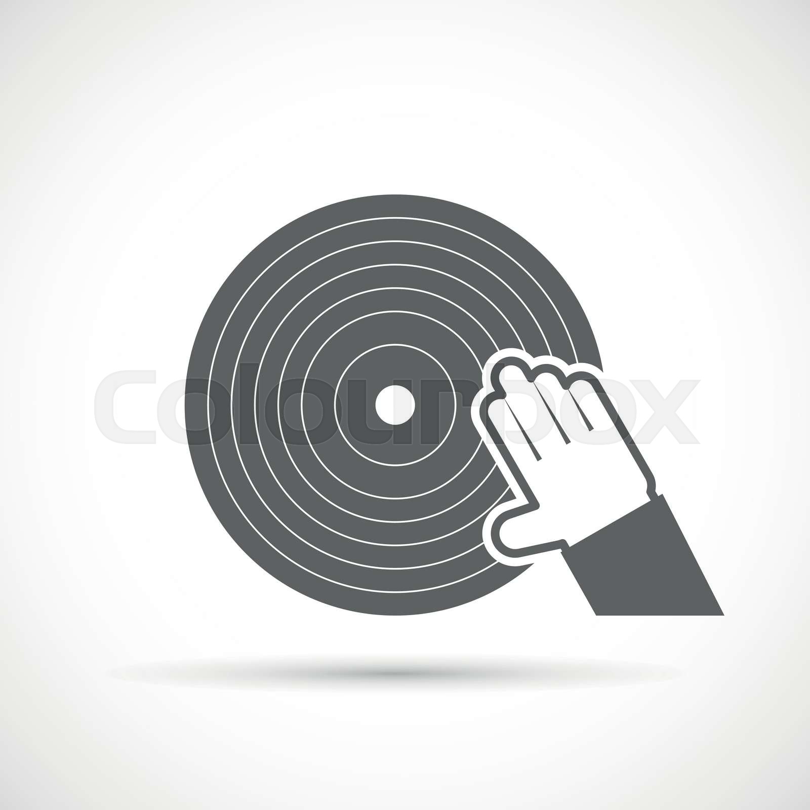 Hand scratching vinyl record icon | Stock vector | Colourbox