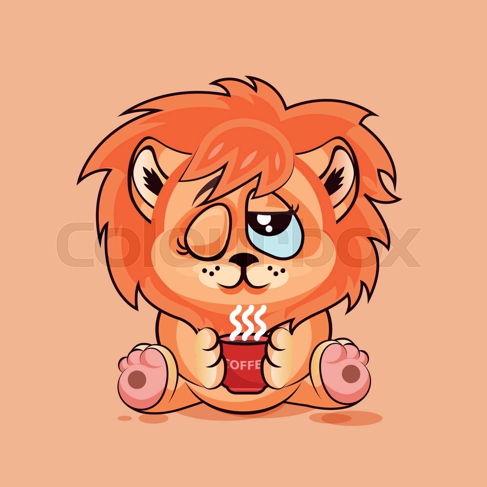 Lion cub Good morning | Stock vector | Colourbox