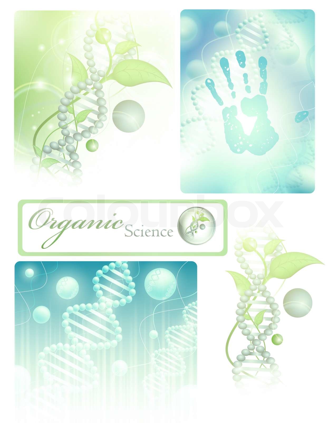 collection of different science themes with DNA | Stock image | Colourbox
