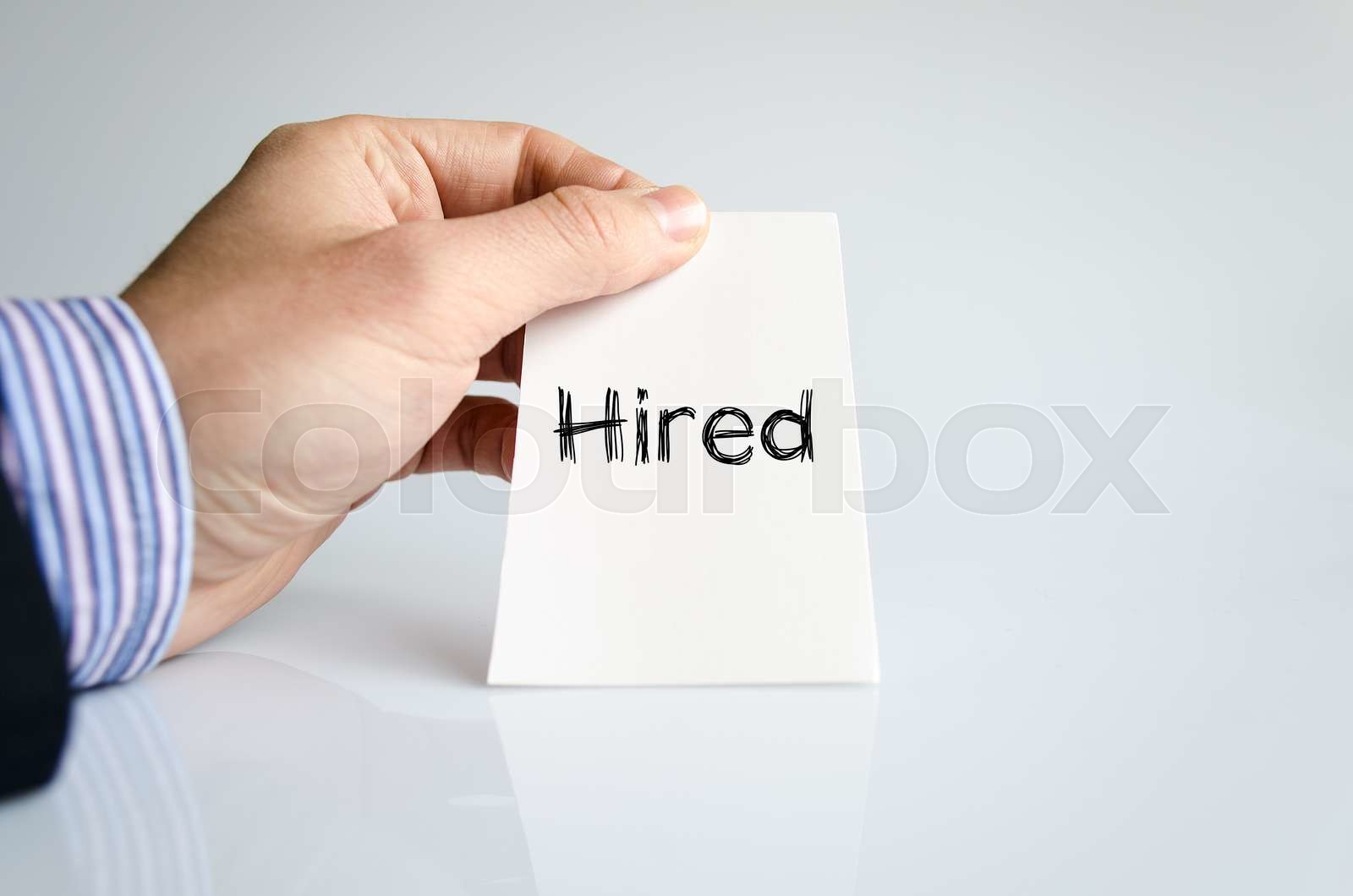 Hired text concept | Stock image | Colourbox