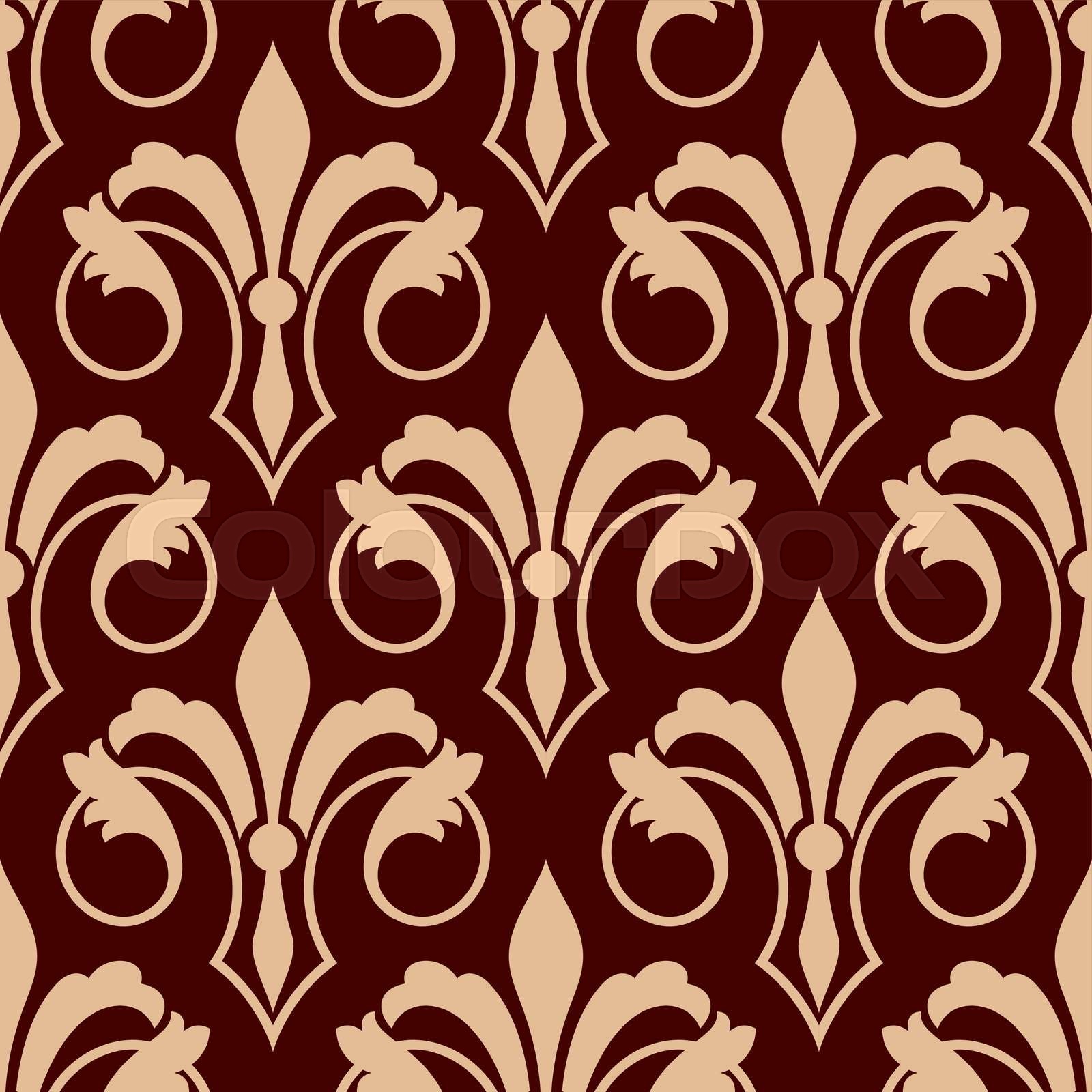 Medieval floral seamless pattern of fleur-de-lis | Stock vector | Colourbox