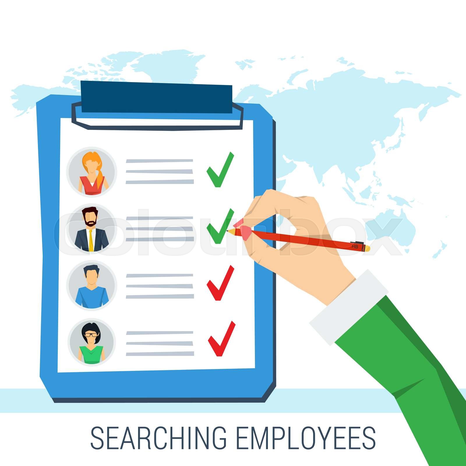 Vector concept employee search | Stock vector | Colourbox