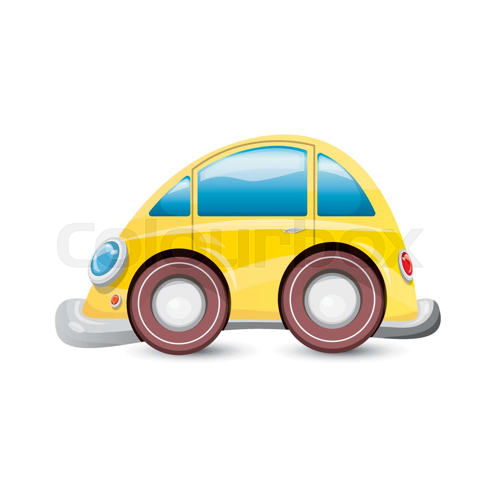 vector cartoon orangecar isolated on white | Stock vector | Colourbox