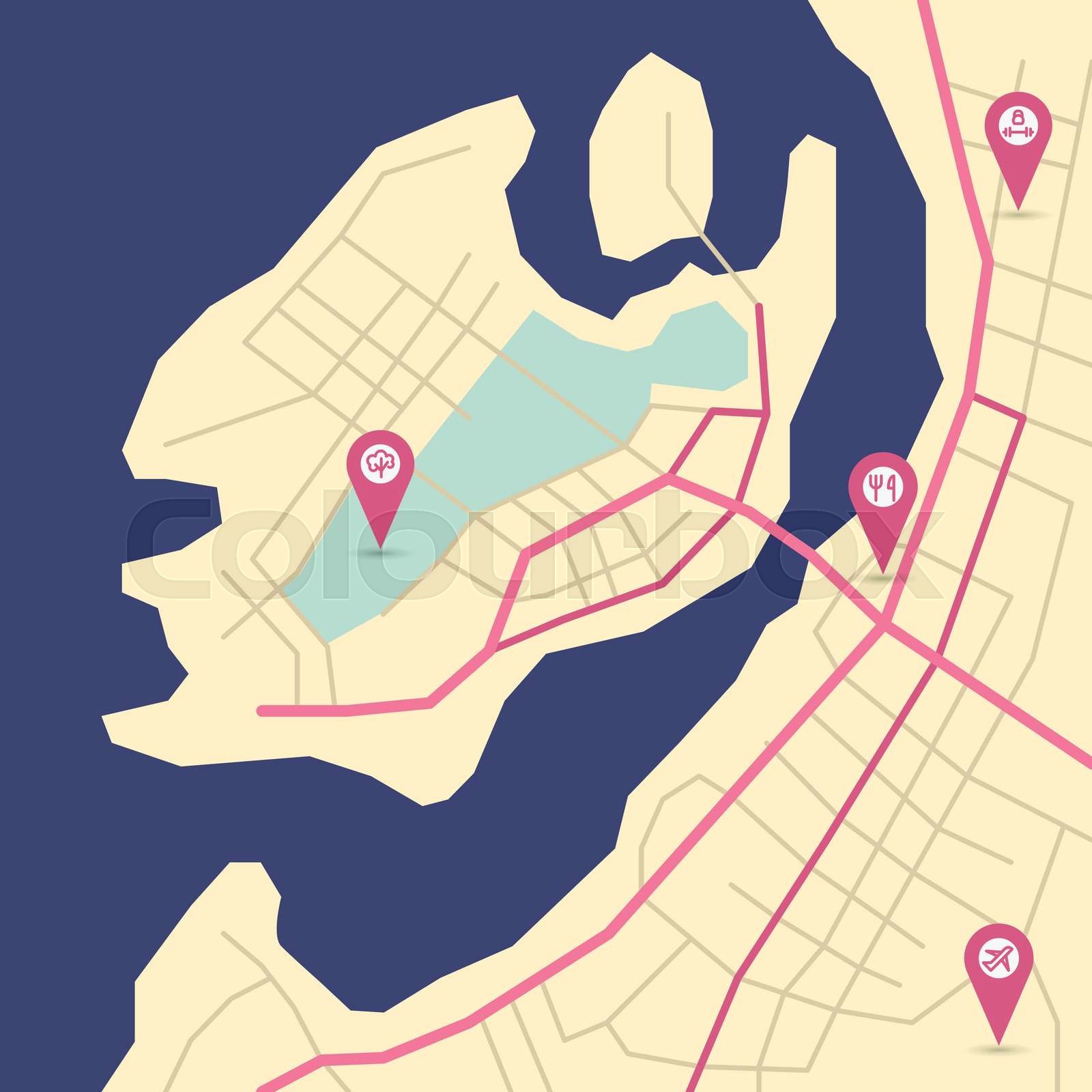 Vector island abstract map | Stock vector | Colourbox