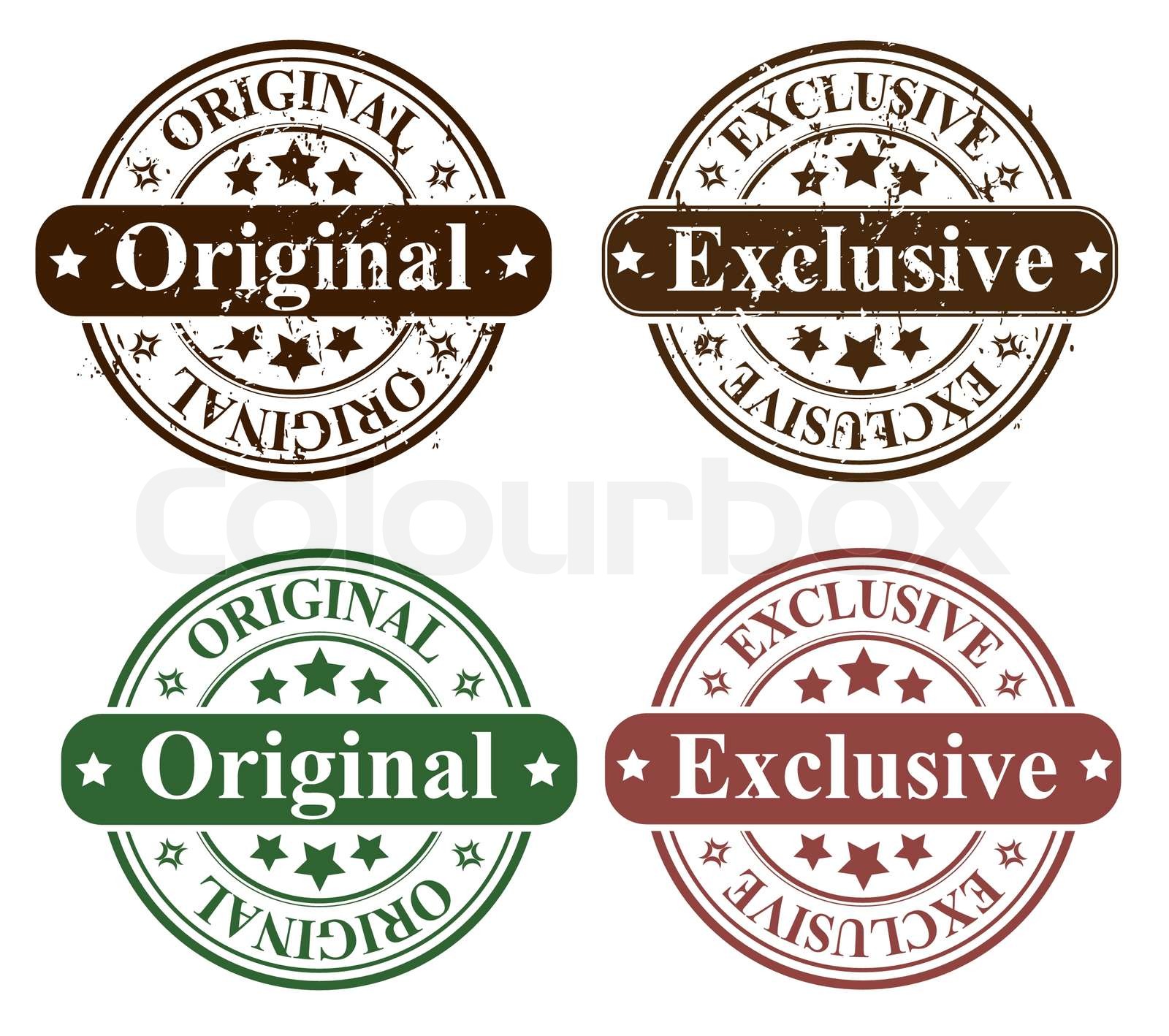 vector stamps with original and exclusive words | Stock vector | Colourbox
