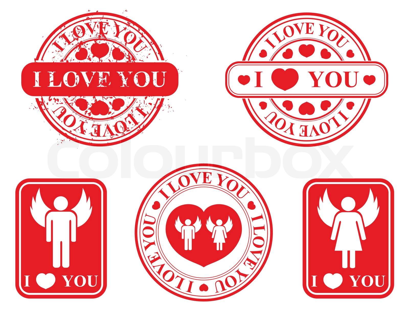 stamp template - love | Stock vector | Colourbox