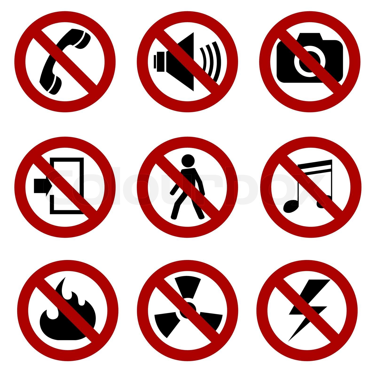 Verbotene Zeichen Satz | Stock-Vektor | Colourbox