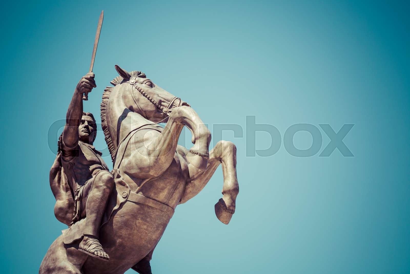 Warrior on a Horse statue "Alexander the Great" on Skopje Square ...