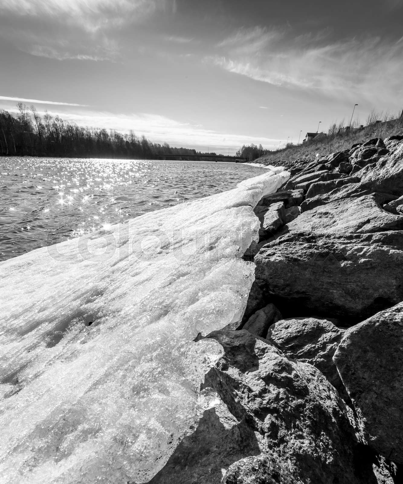 Ice and Rocks by River | Stock image | Colourbox