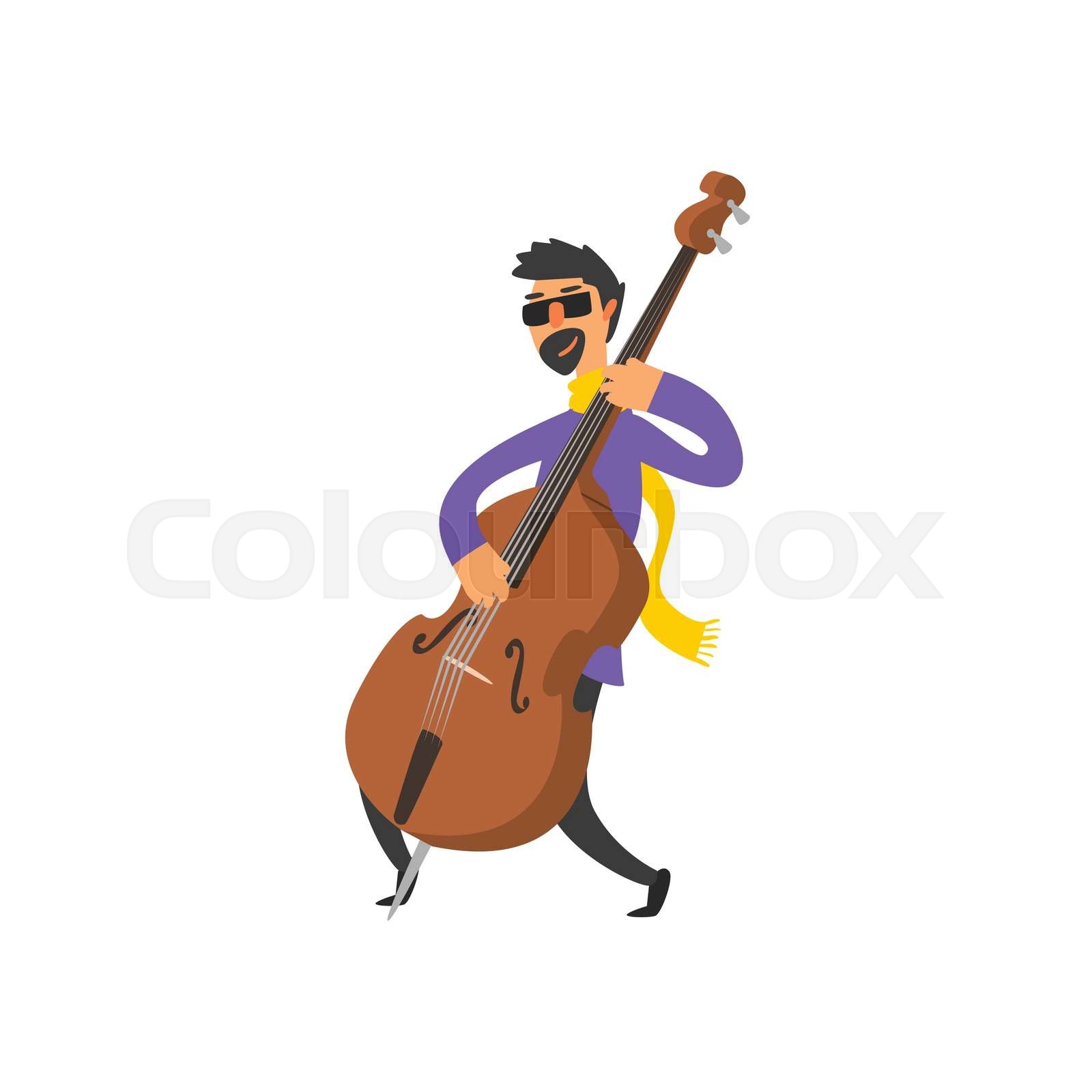 Double Bass Player Vector Illustration | Stock vector | Colourbox