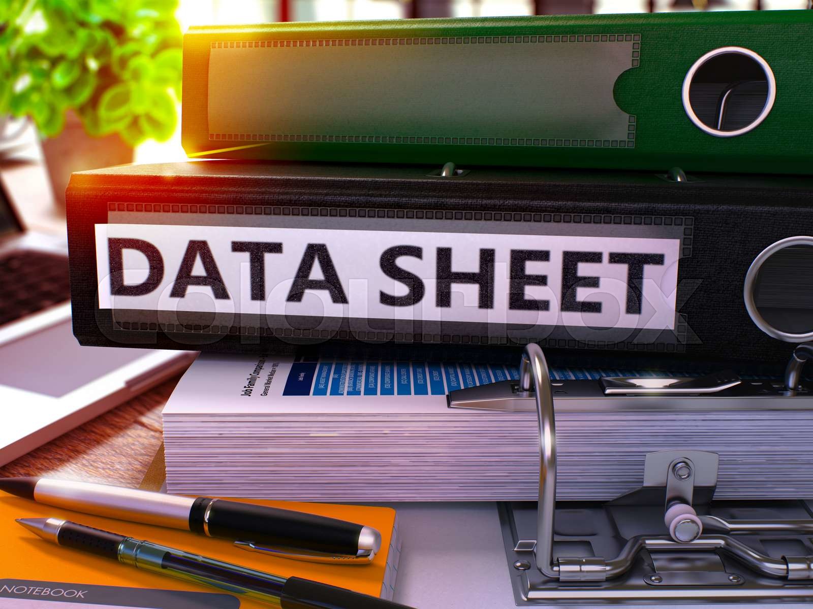 Data Sheet on Black Office Folder. Toned Image. | Stock image | Colourbox