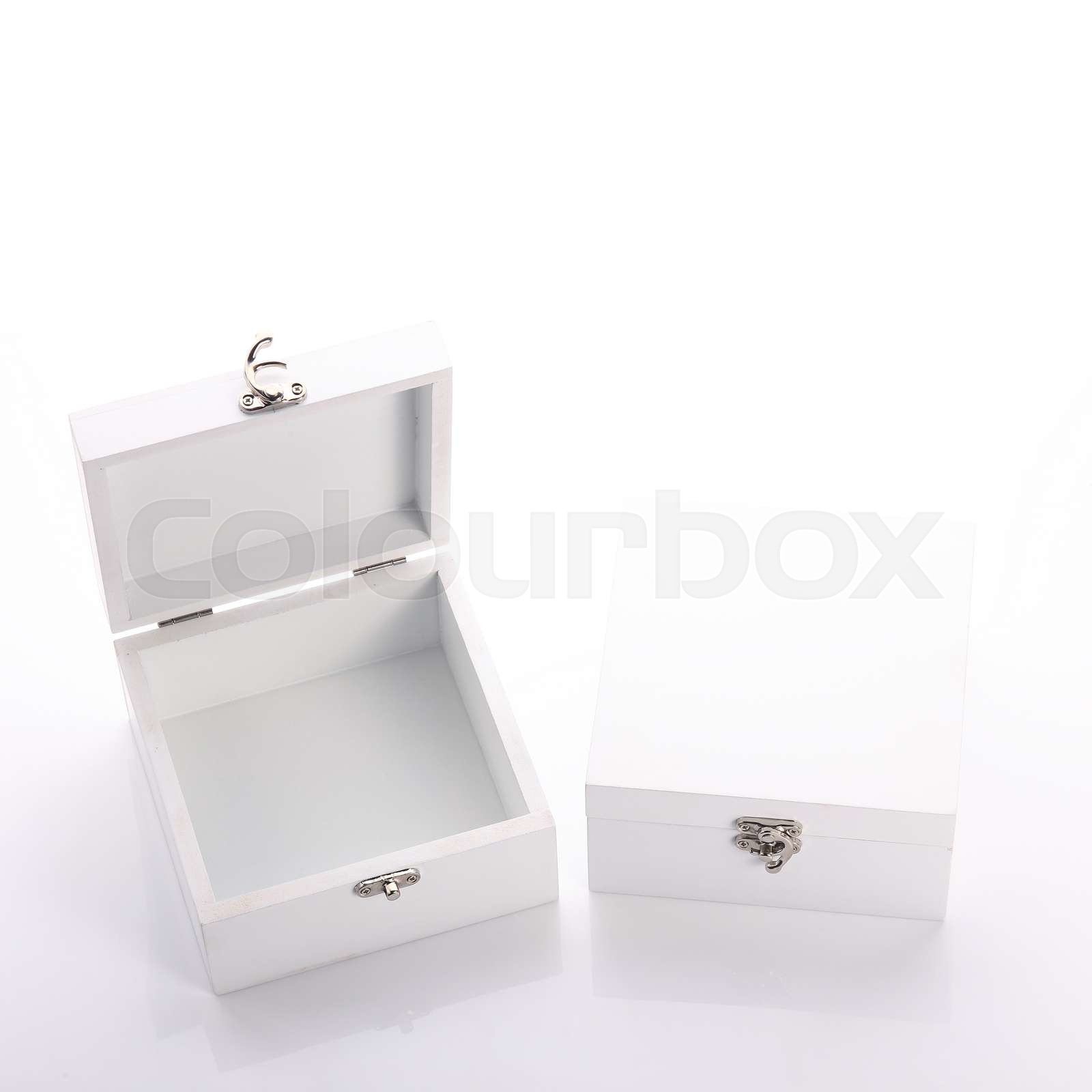 white wood box of the product packaging | Stock image | Colourbox