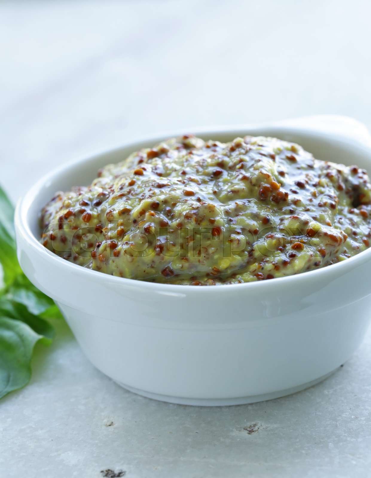 traditional yellow mustard sauce | Stock image | Colourbox