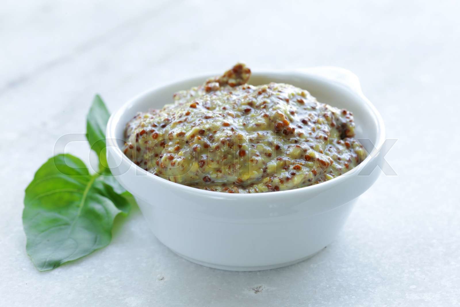 traditional yellow mustard sauce | Stock image | Colourbox