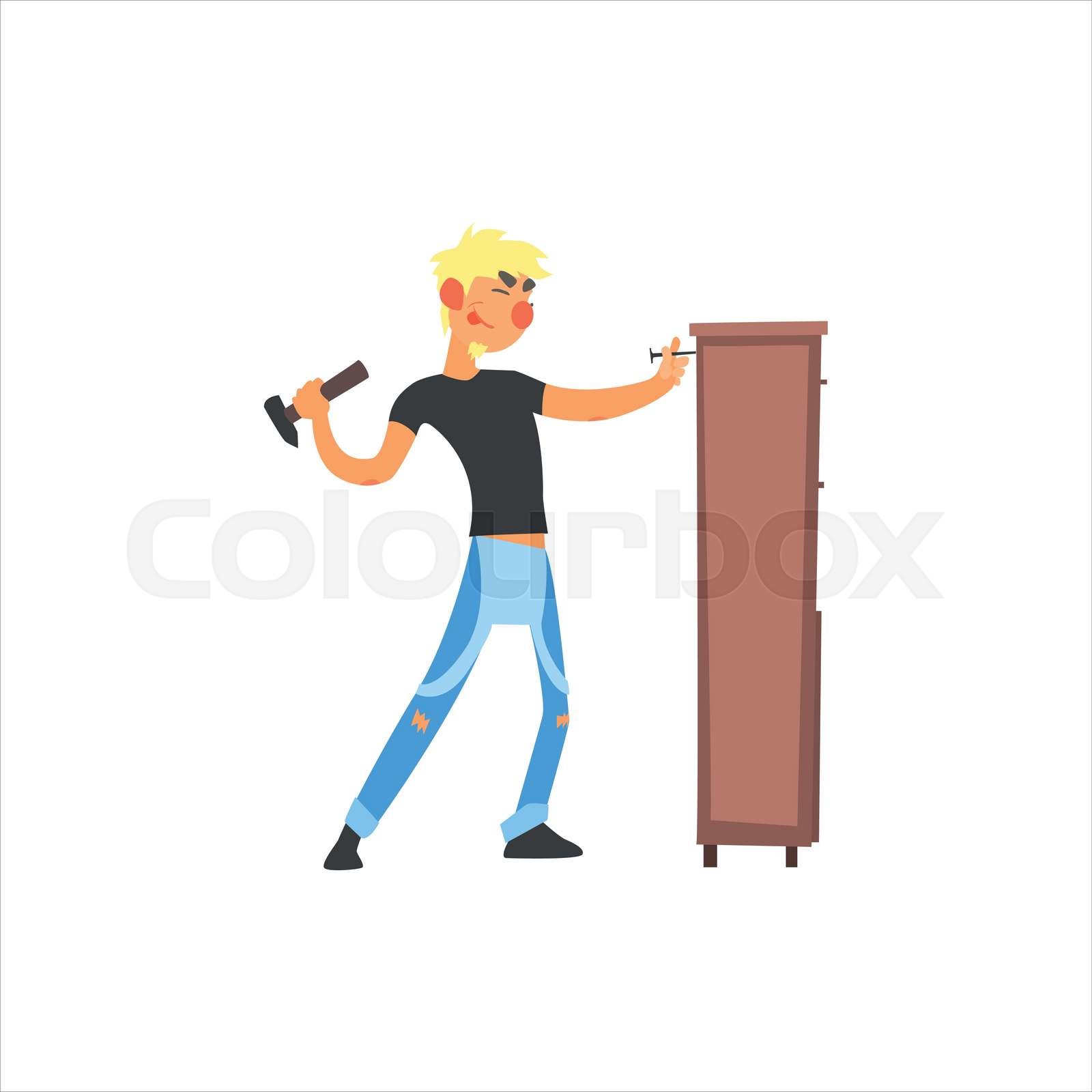 zimmermann, icon, cartoon | Stock-Vektor | Colourbox