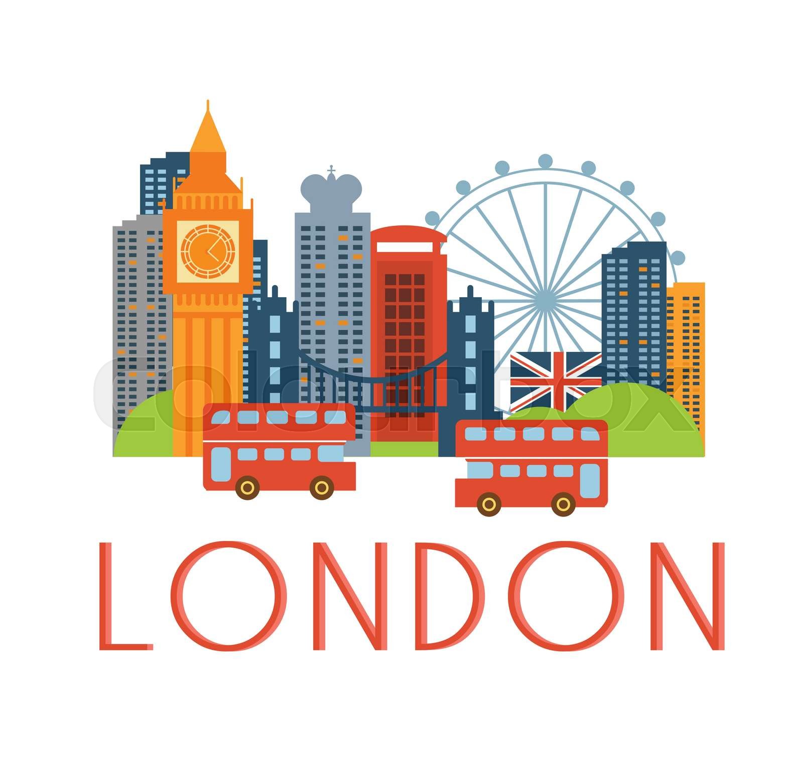 London Classic Toristic Scenery | Stock vector | Colourbox