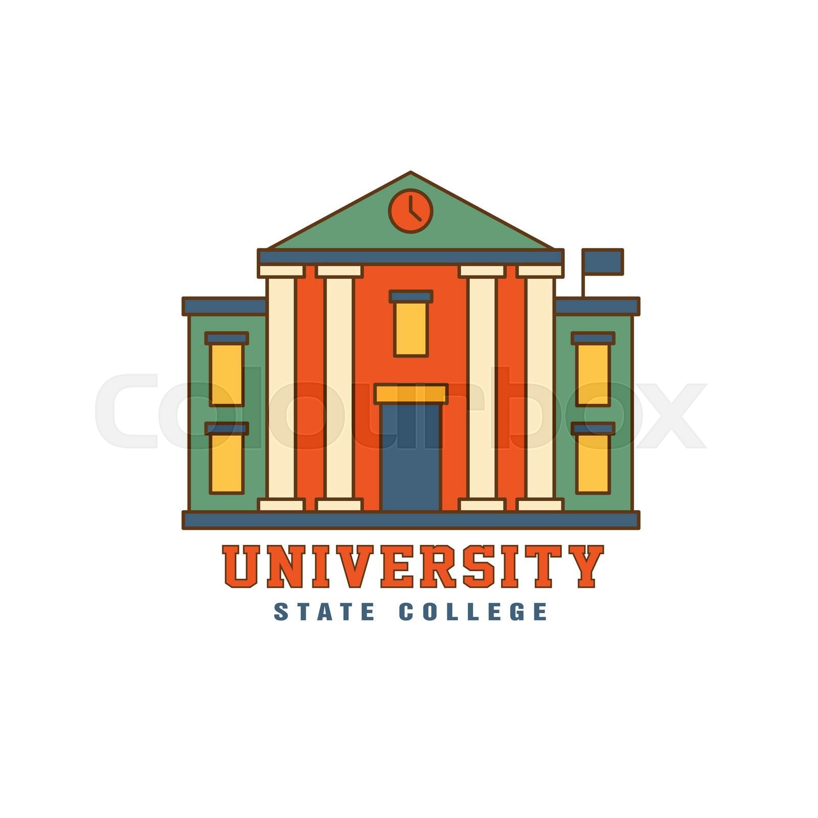 Building With Pillars University Logo | Stock vector | Colourbox