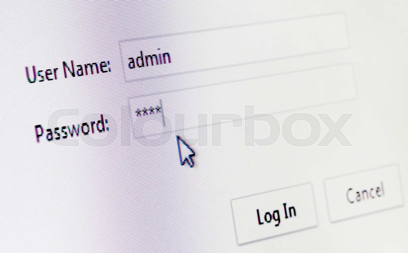 User login on screen | Stock image | Colourbox