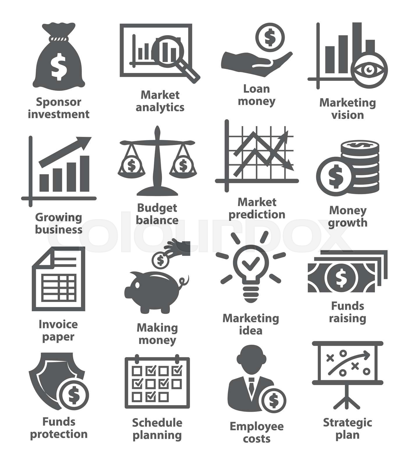 Business economic icons | Stock vector | Colourbox