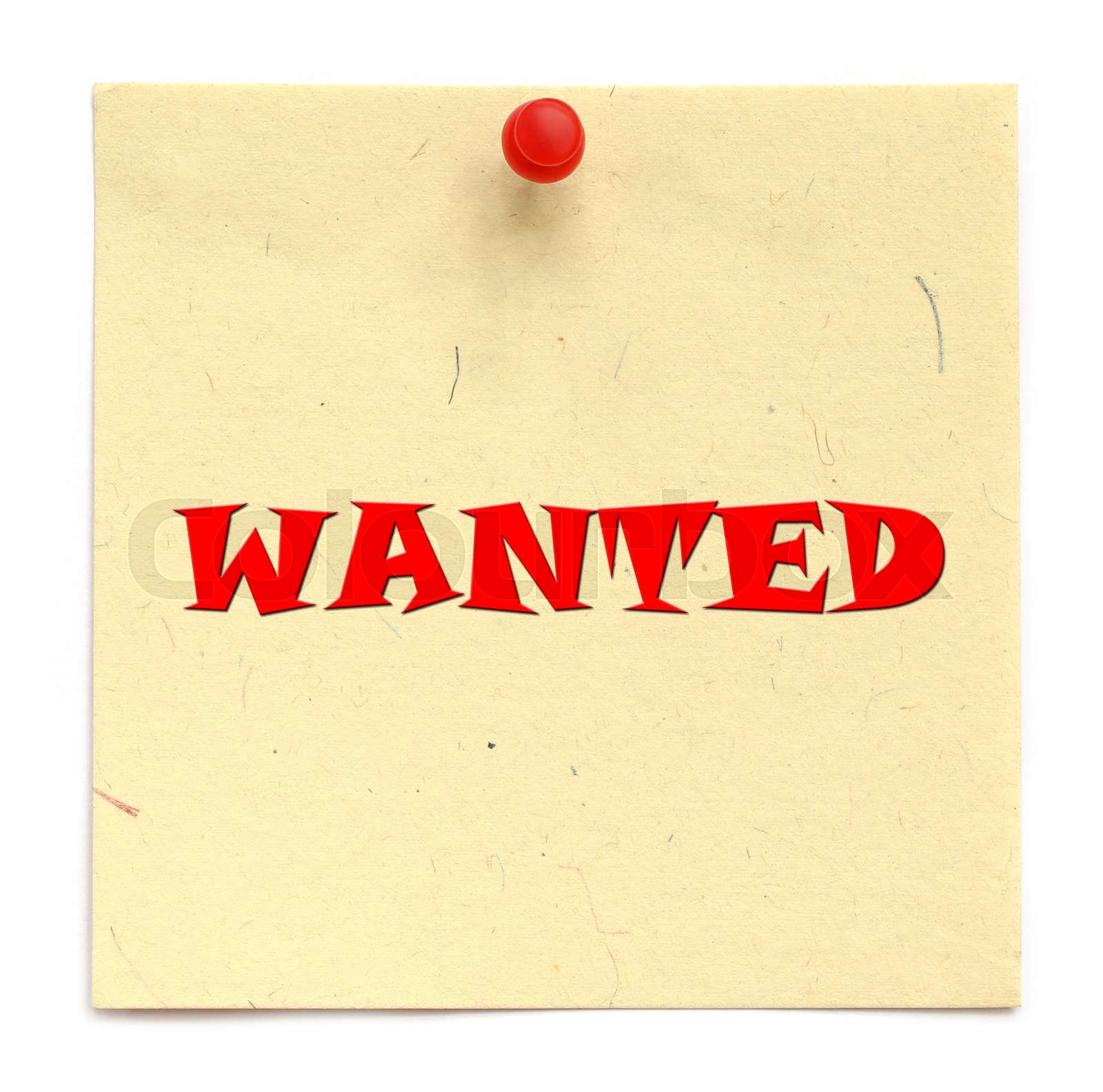 WANTED written in a notice | Stock image | Colourbox
