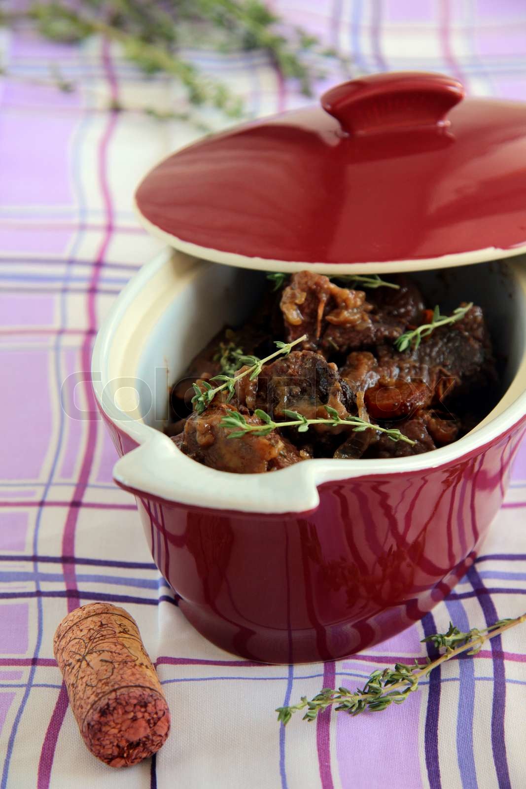 Meat Meal In Burgundy Pot Stock Image Colourbox meat-meal-in-burgundy-pot-stock-image-colourbox