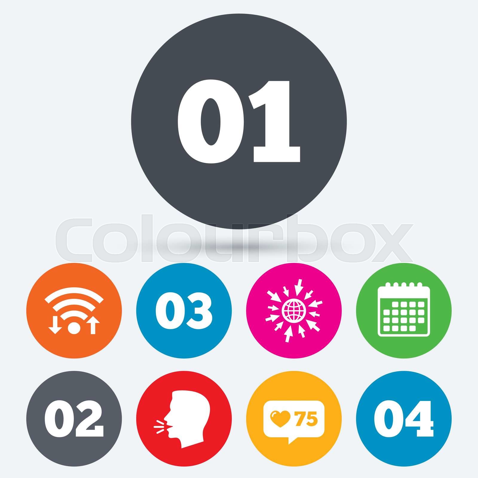 Step one, two, three icons. Sequence of options. | Stock vector | Colourbox