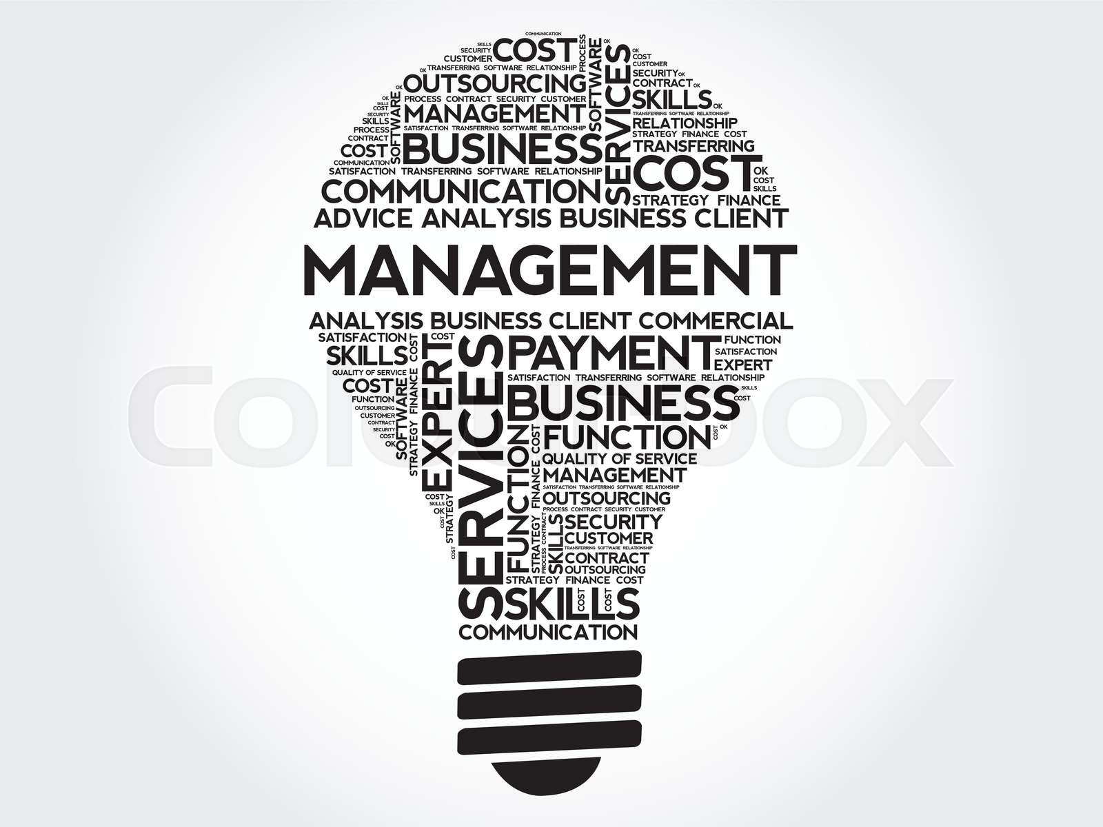Management bulb word cloud | Stock vector | Colourbox