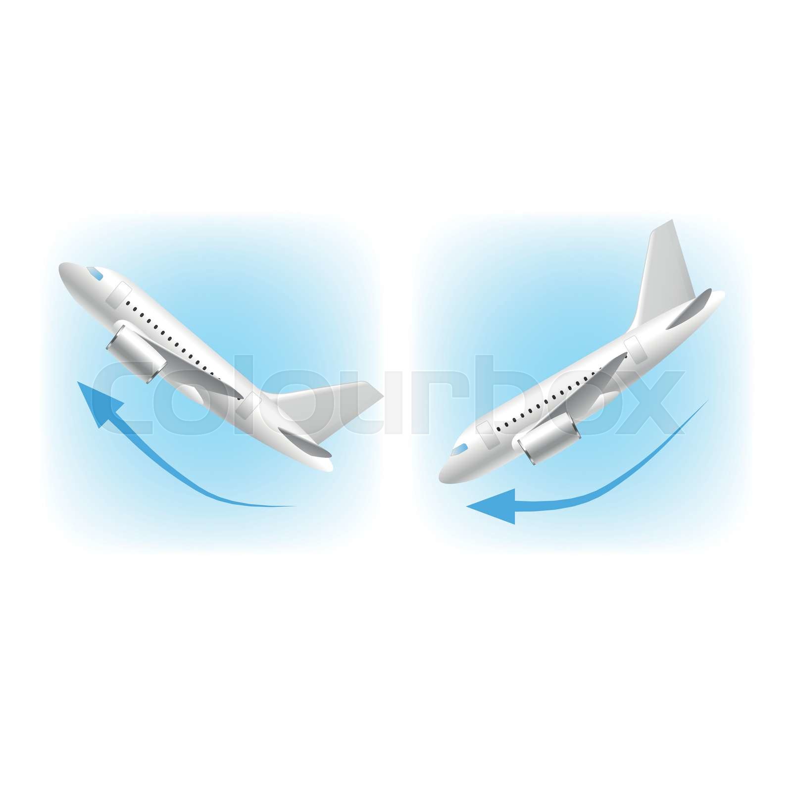 Takeoff and landing icons isolated on white vector | Stock vector ...