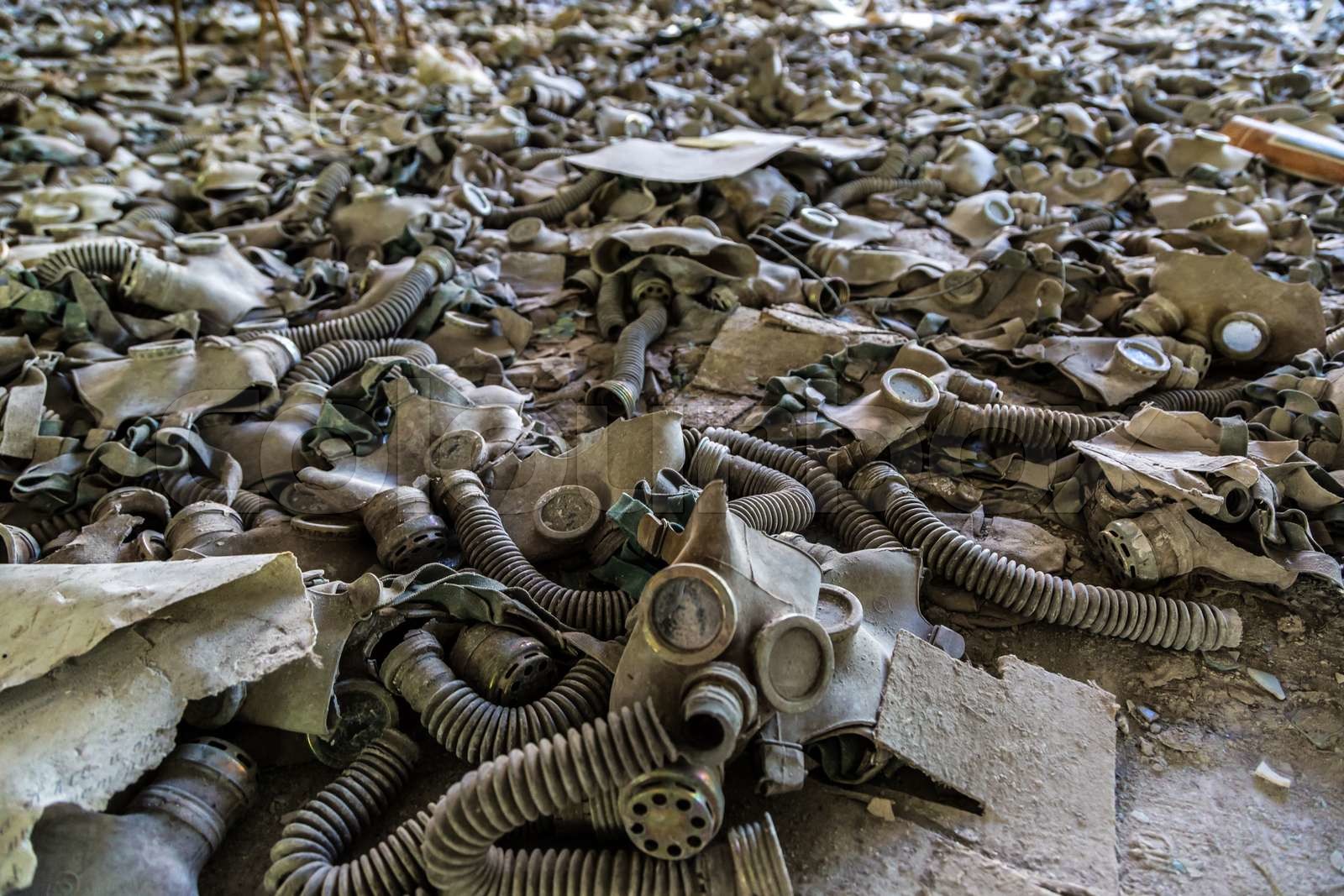 Gas masks in Pripyat, Chernobyl | Stock image | Colourbox