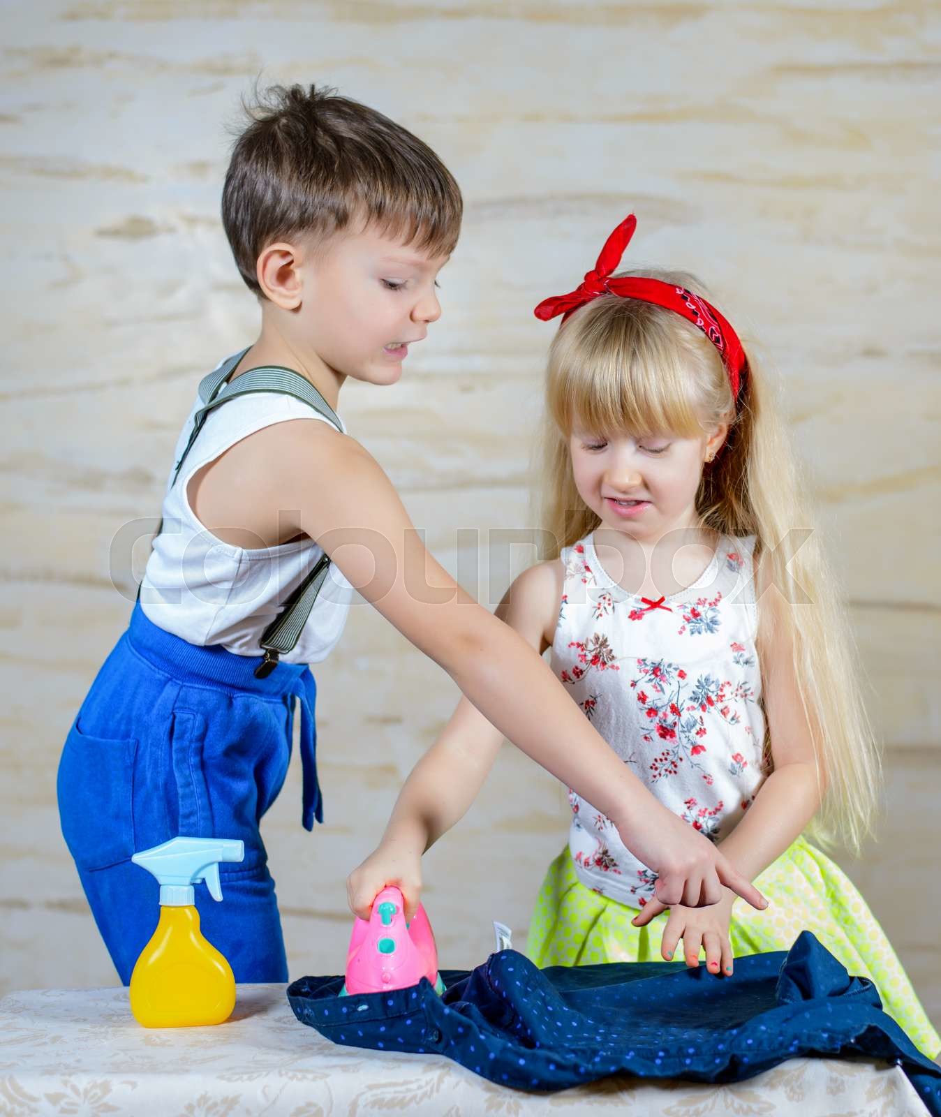 Cute children playing house | Stock image | Colourbox