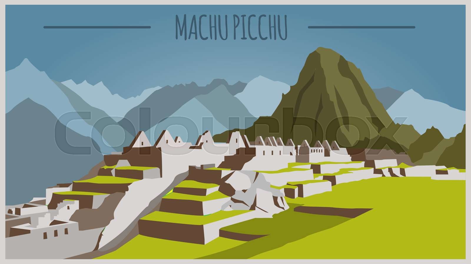 City buildings graphic template. Peru. Machu Picchu | Stock vector ...