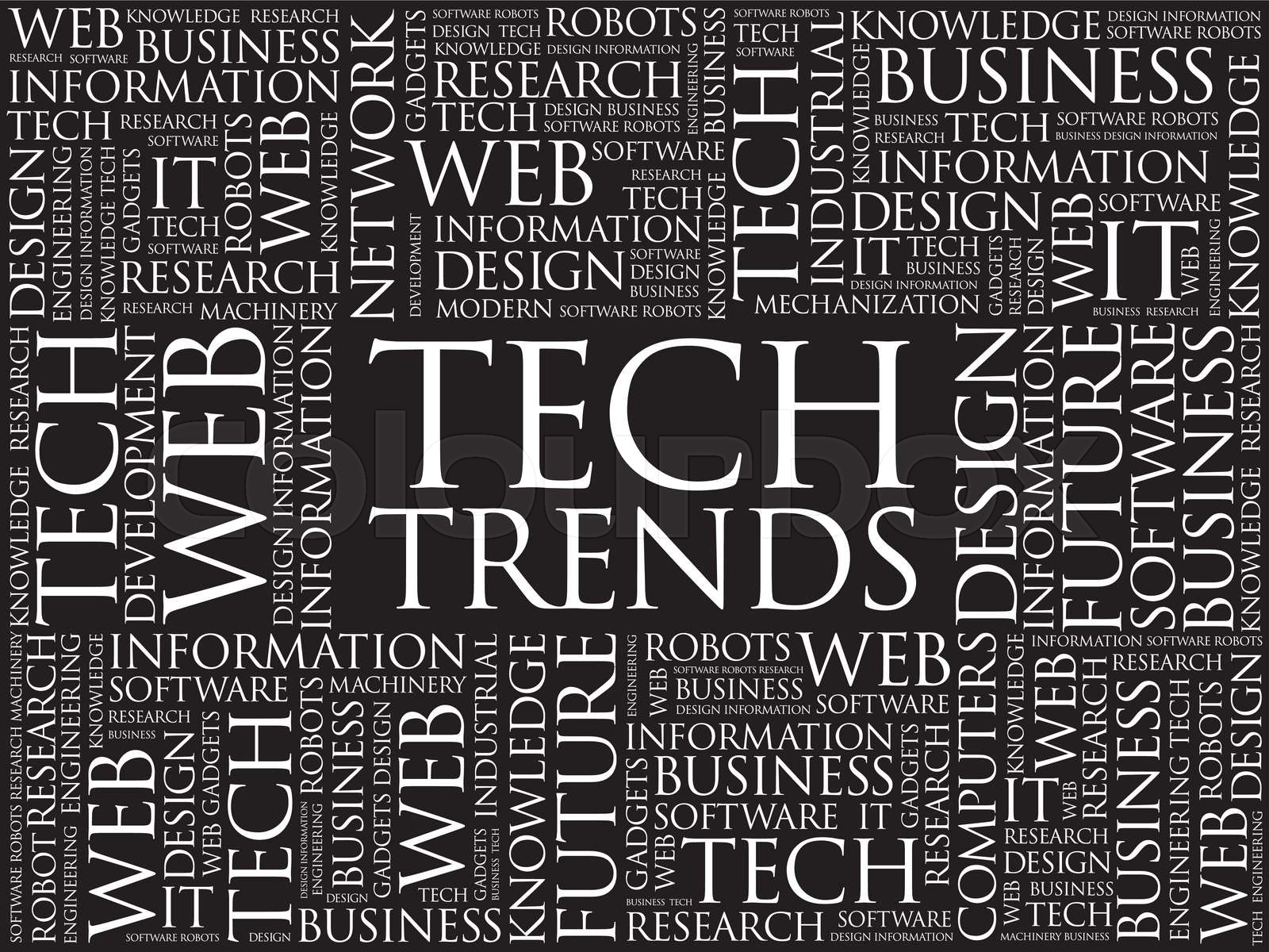 Tech Trends word cloud | Stock vector | Colourbox