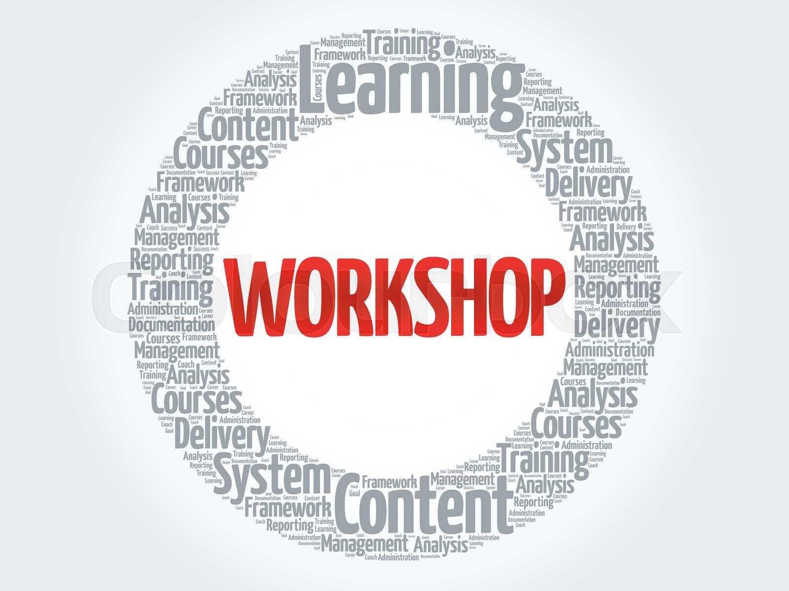 Workshop circle word cloud | Stock vector | Colourbox