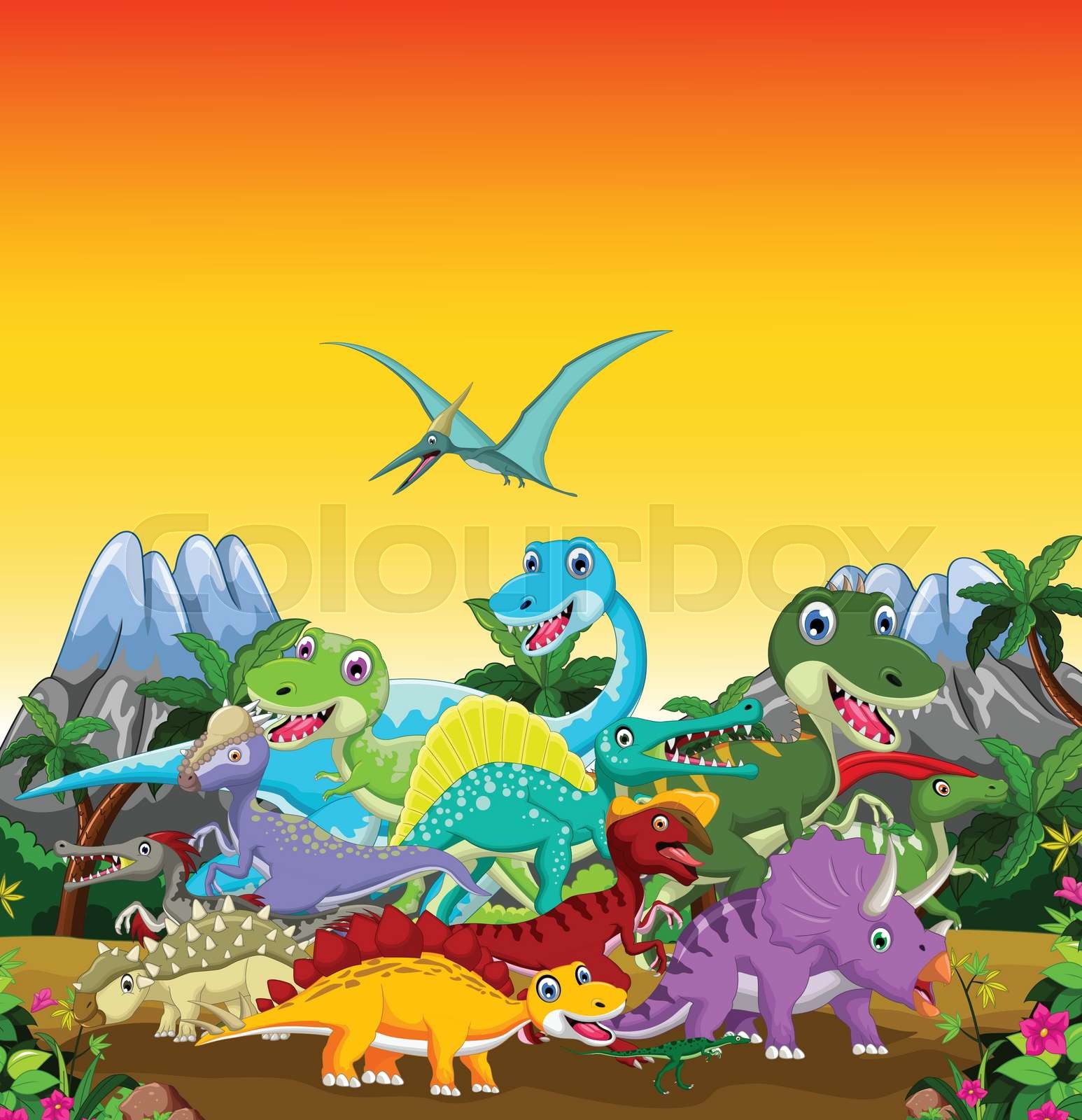dinosaurier, dino, vektor | Stock-Vektor | Colourbox