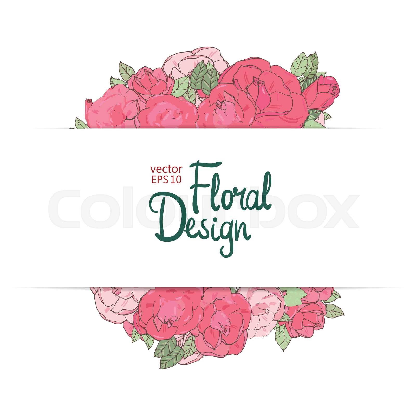 rahmen, blumig, rose | Stock-Vektor | Colourbox