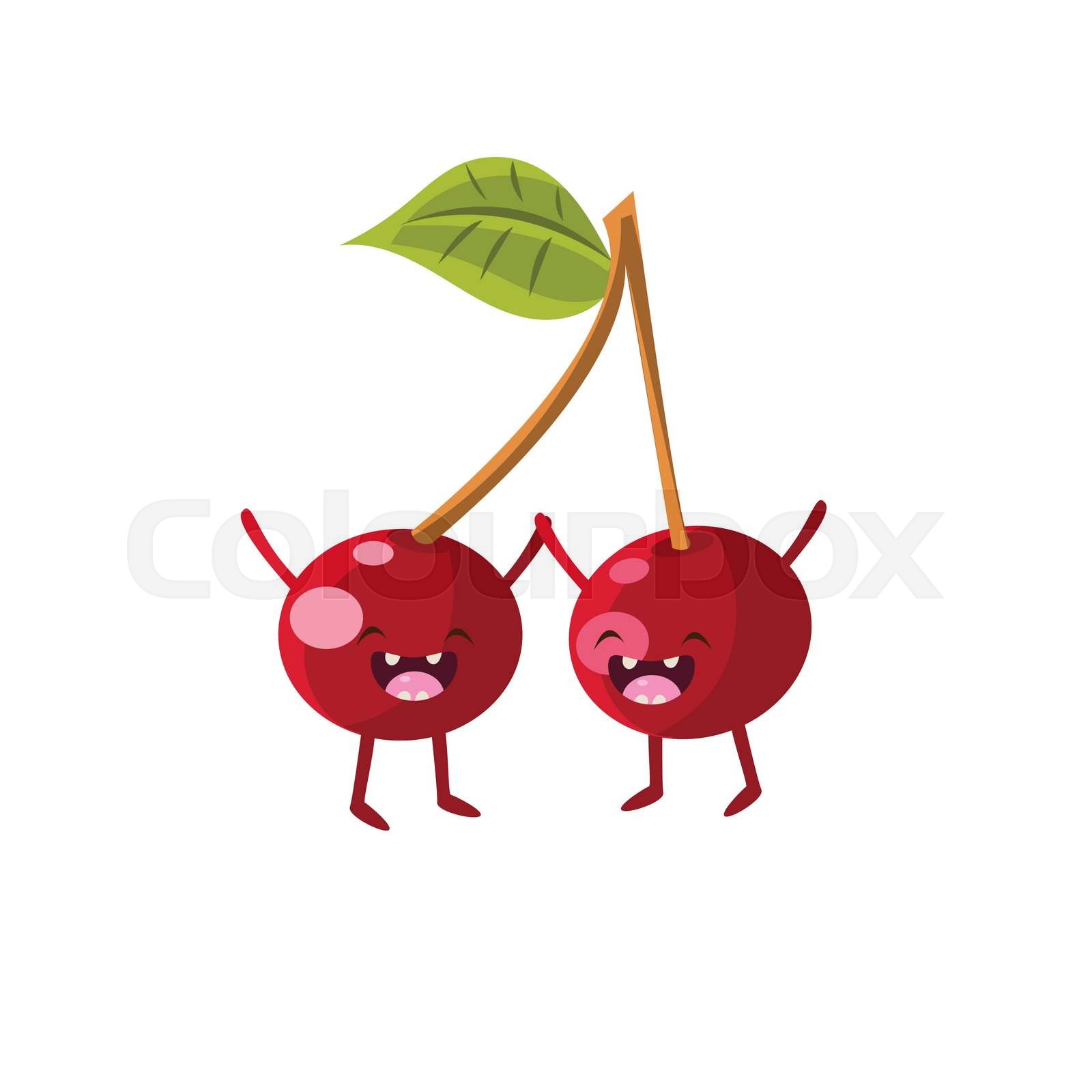 Cherries Cartoon Friends | Stock vector | Colourbox