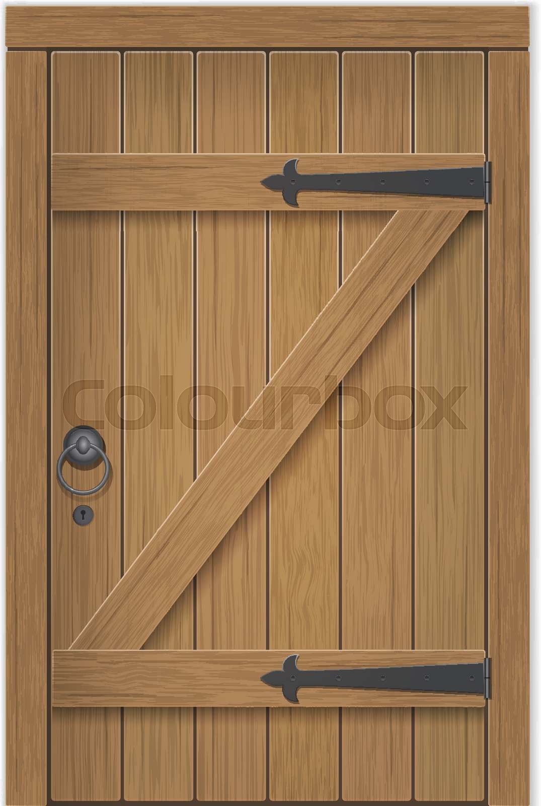 Old wooden door | Stock vector | Colourbox