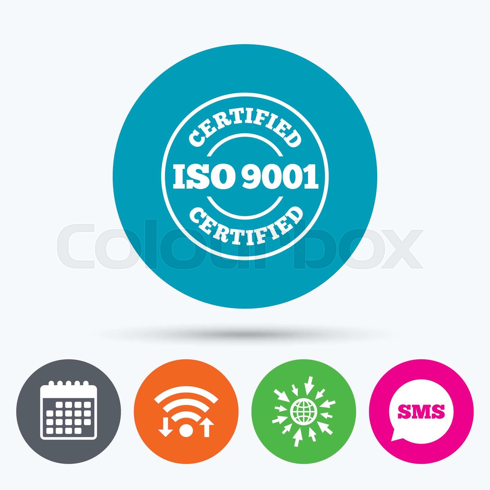 ISO 9001 certified sign. Certification stamp. | Stock vector | Colourbox