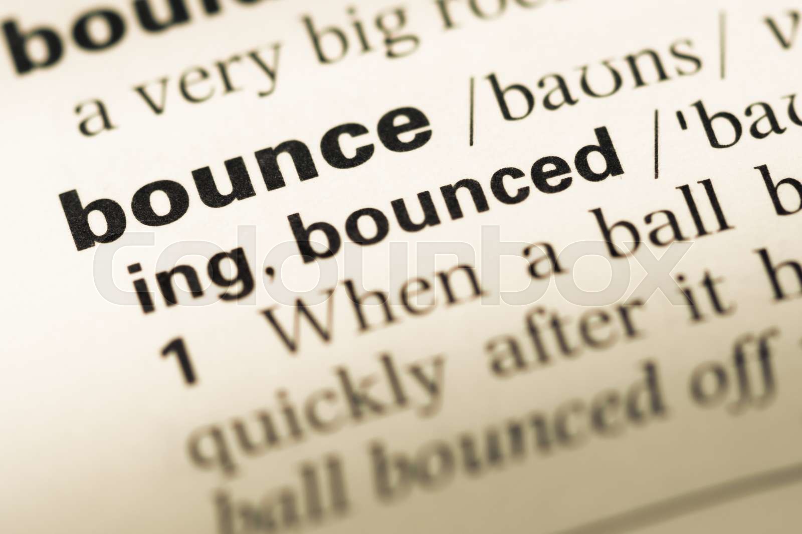 Close Up Of Old English Dictionary Page With Word Bounce Stock Image close-up-of-old-english-dictionary-page-with-word-bounce-stock-image