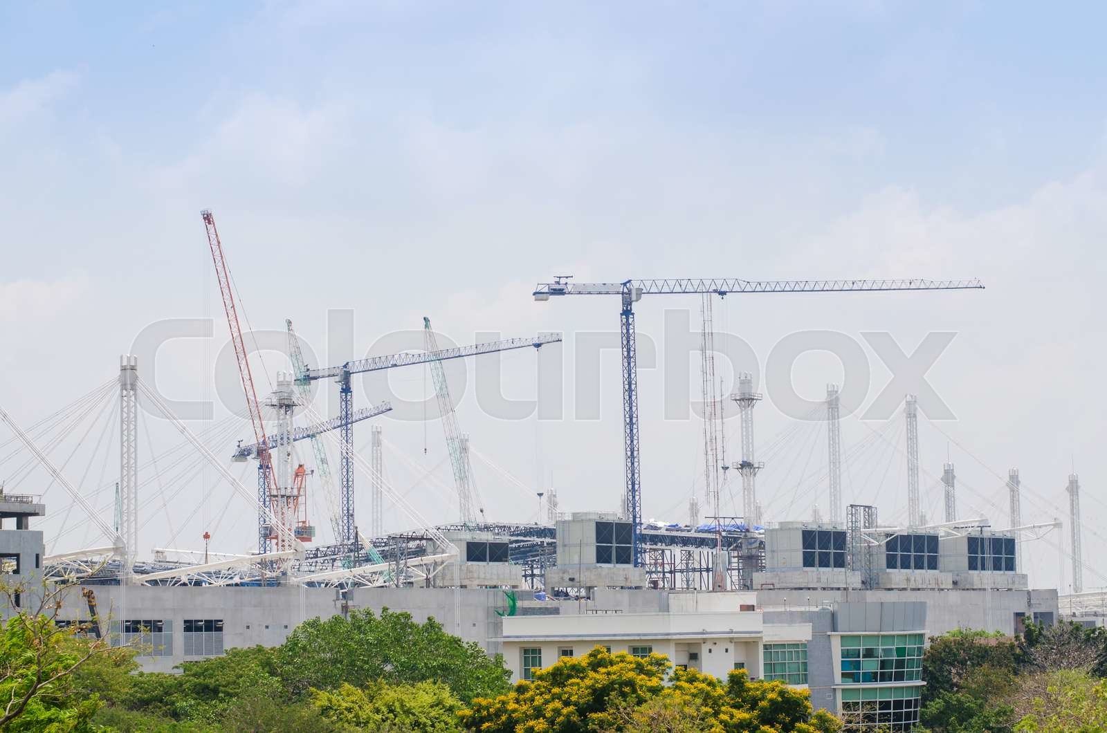 Mega construction site and cranes | Stock image | Colourbox