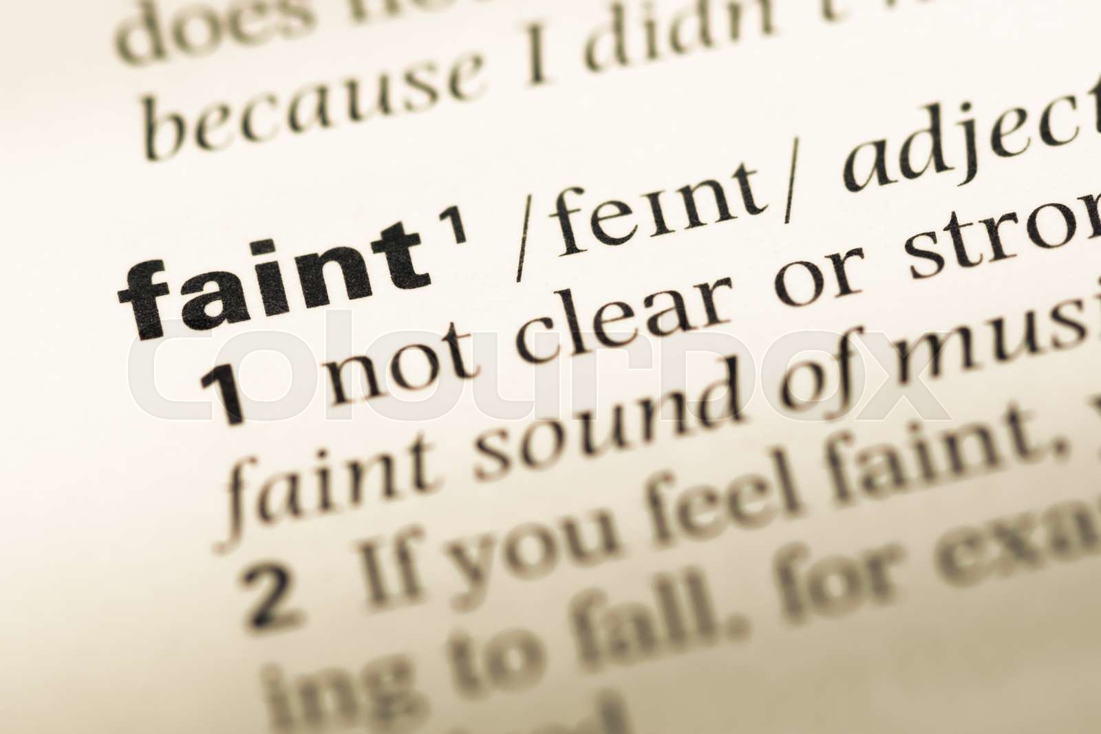 Close Up Of Old English Dictionary Page With Word Faint Stock Image Close Up Of Old English Dictionary Page With Word Faint Stock Image