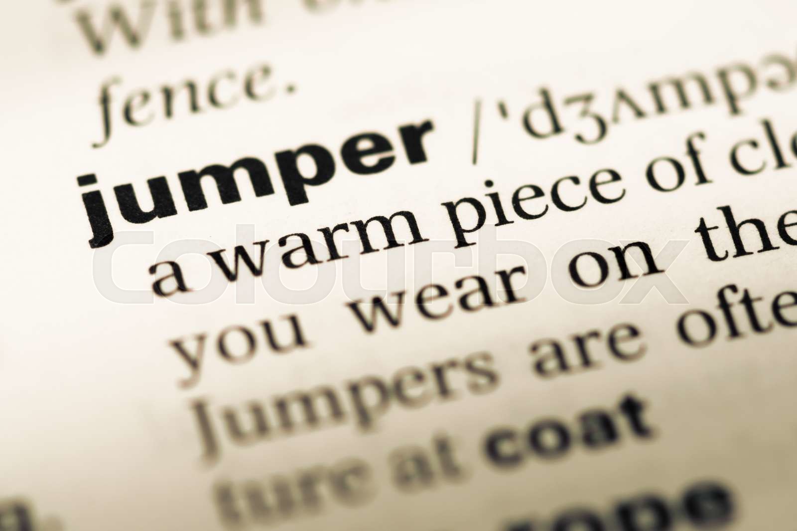 Close Up Of Old English Dictionary Page With Word Jumper Stock Image Close Up Of Old English Dictionary Page With Word Jumper Stock Image