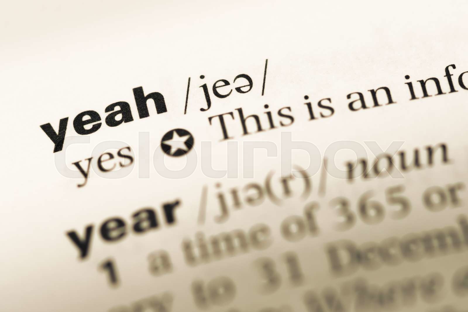 Close Up Of Old English Dictionary Page With Word Yeah Stock Image close-up-of-old-english-dictionary-page-with-word-yeah-stock-image