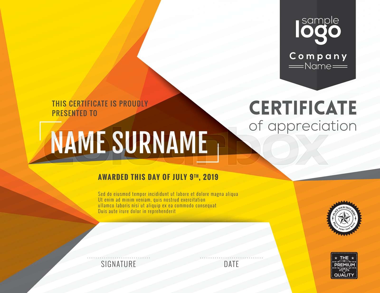 Modern certificate background design template | Stock vector | Colourbox