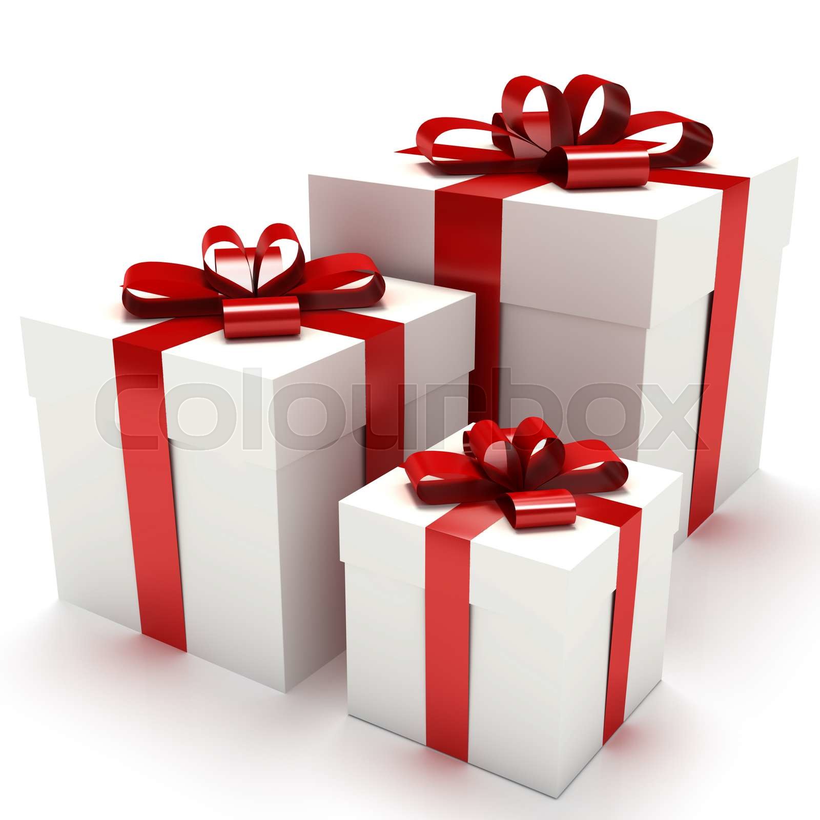 Gift boxes, set of three gifts | Stock image | Colourbox