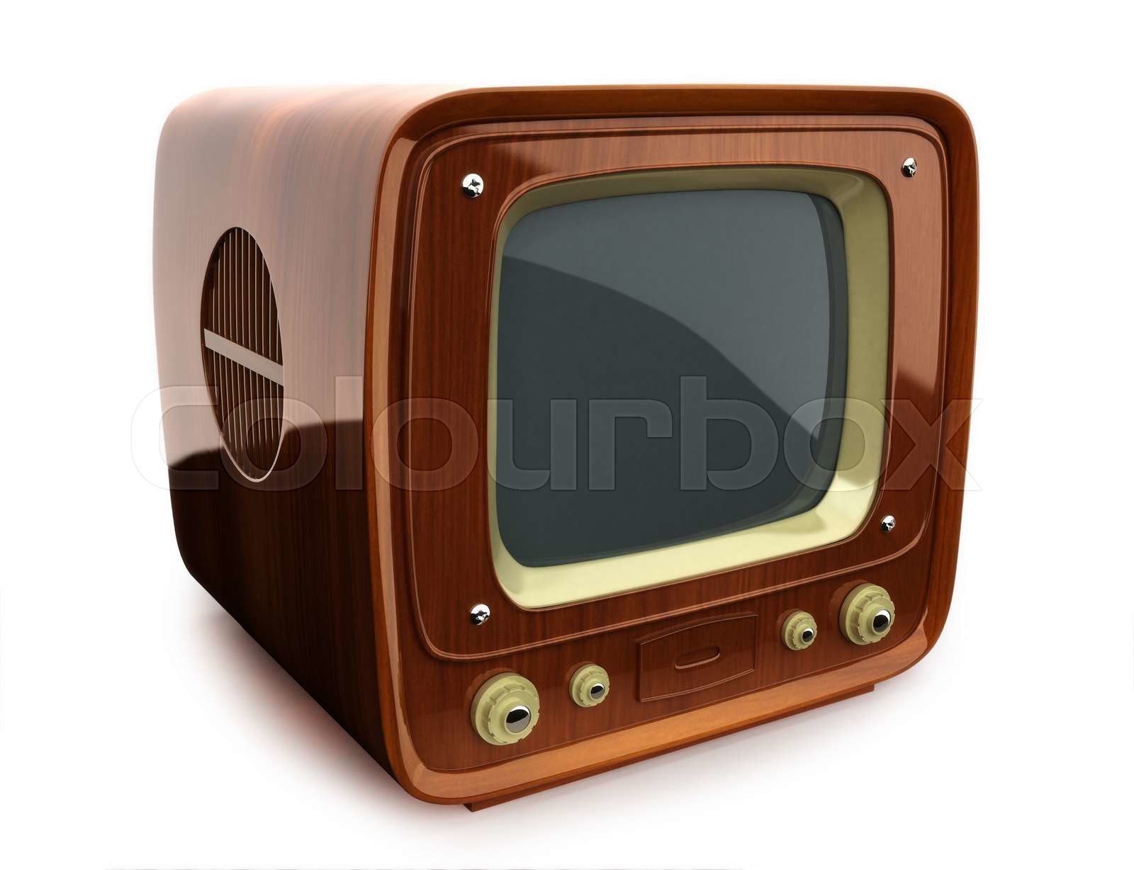 Retro tv angled. | Stock image | Colourbox